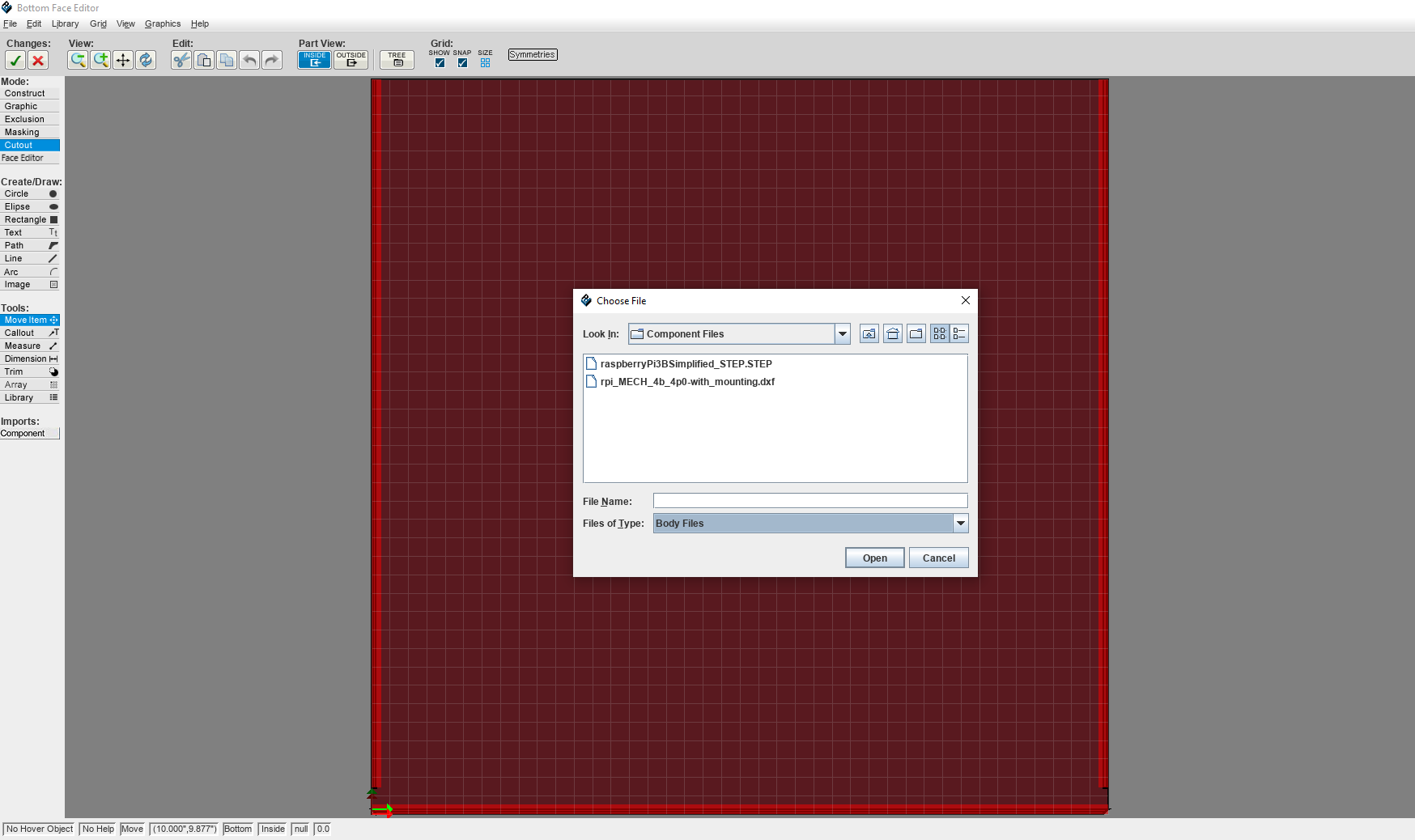 File:Importing a STEP Choosing Your Component.png - Protocase Designer ...