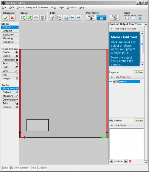 Aligning cutouts on opposite faces - Protocase Designer Documentation